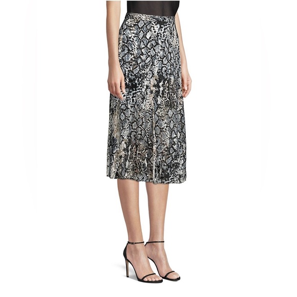 Alice + Olivia | Skirts | Alice Olivia Athena Python Print Stretch Silk Aline Midi Skirt With ...